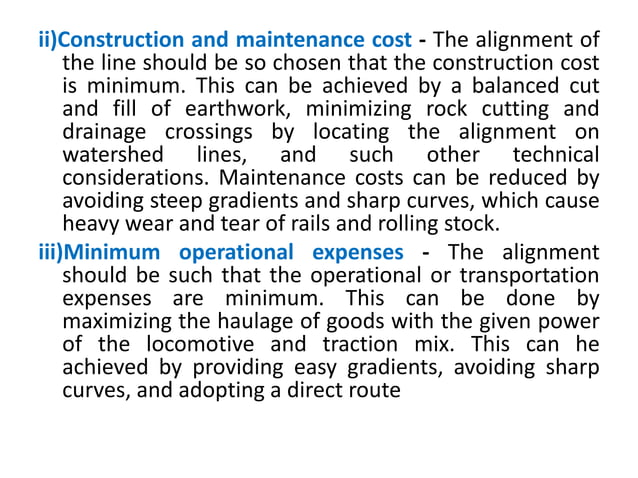3.alignment of railway lines | PPTX | Rail Travel | Travel Type