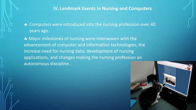 Nursing informatics: Technology and the Past | PPTX | Computer Networking | Computing