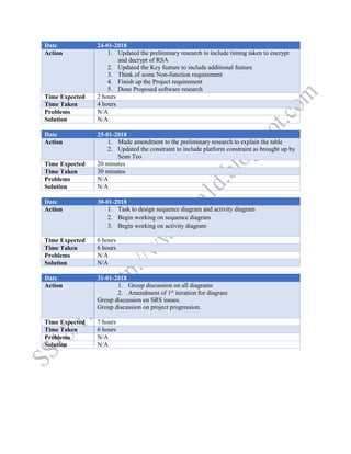 CC - Project Work Diary | PDF