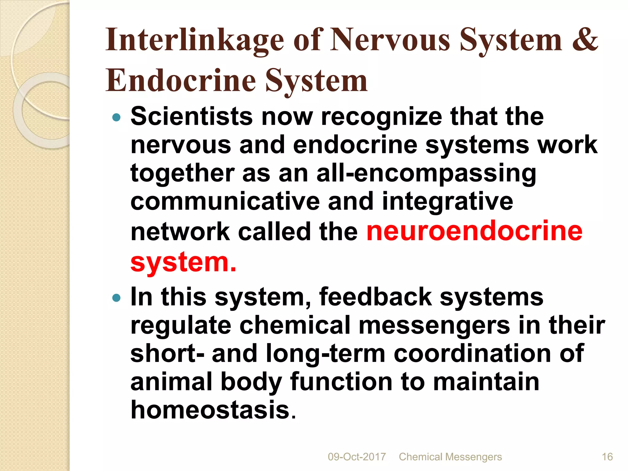 Chemical messengers, Biochemistry of Hormones & their Feedback ...