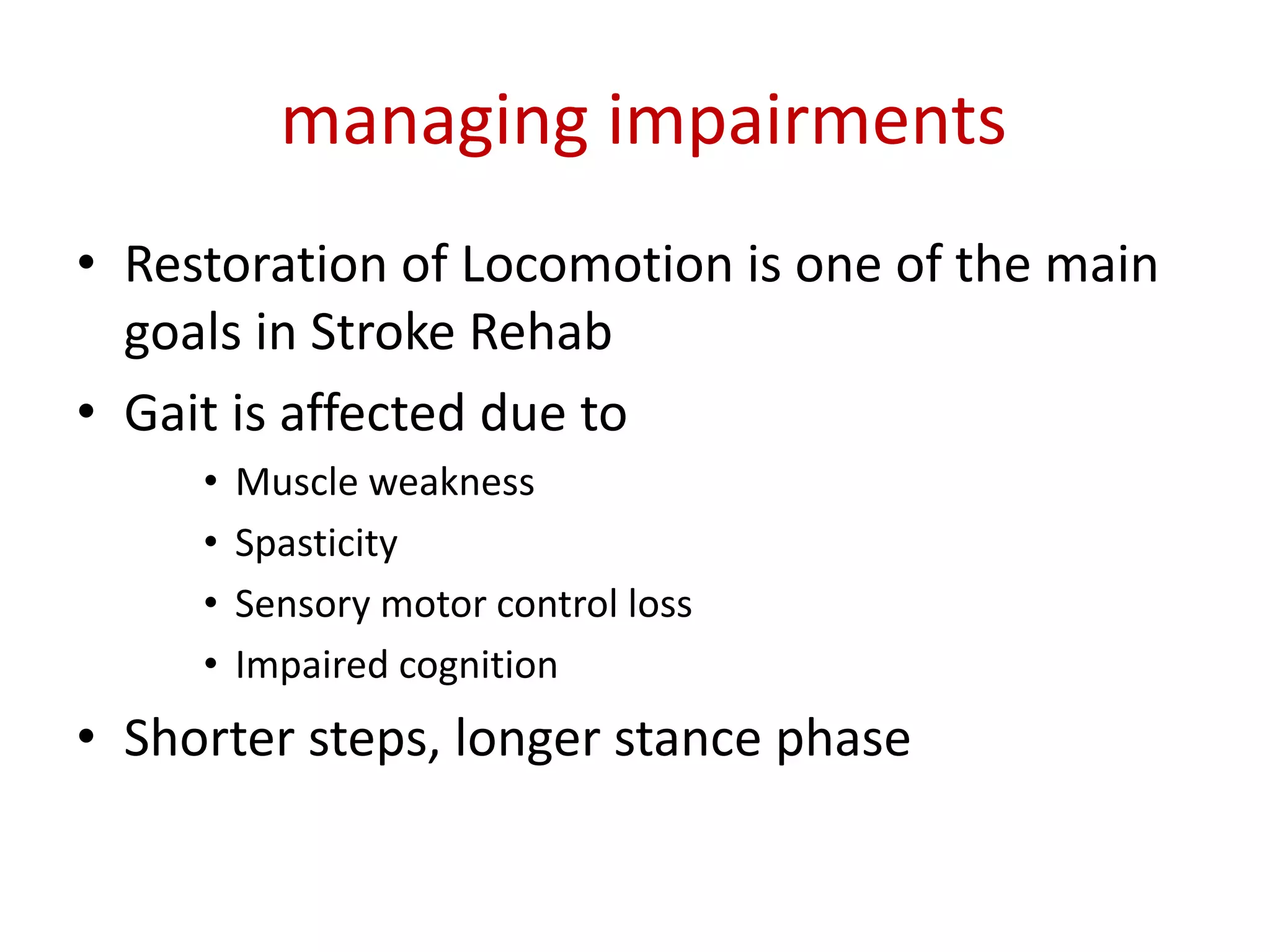 Stroke Rehabilitation - managing physical impairment | PPTX