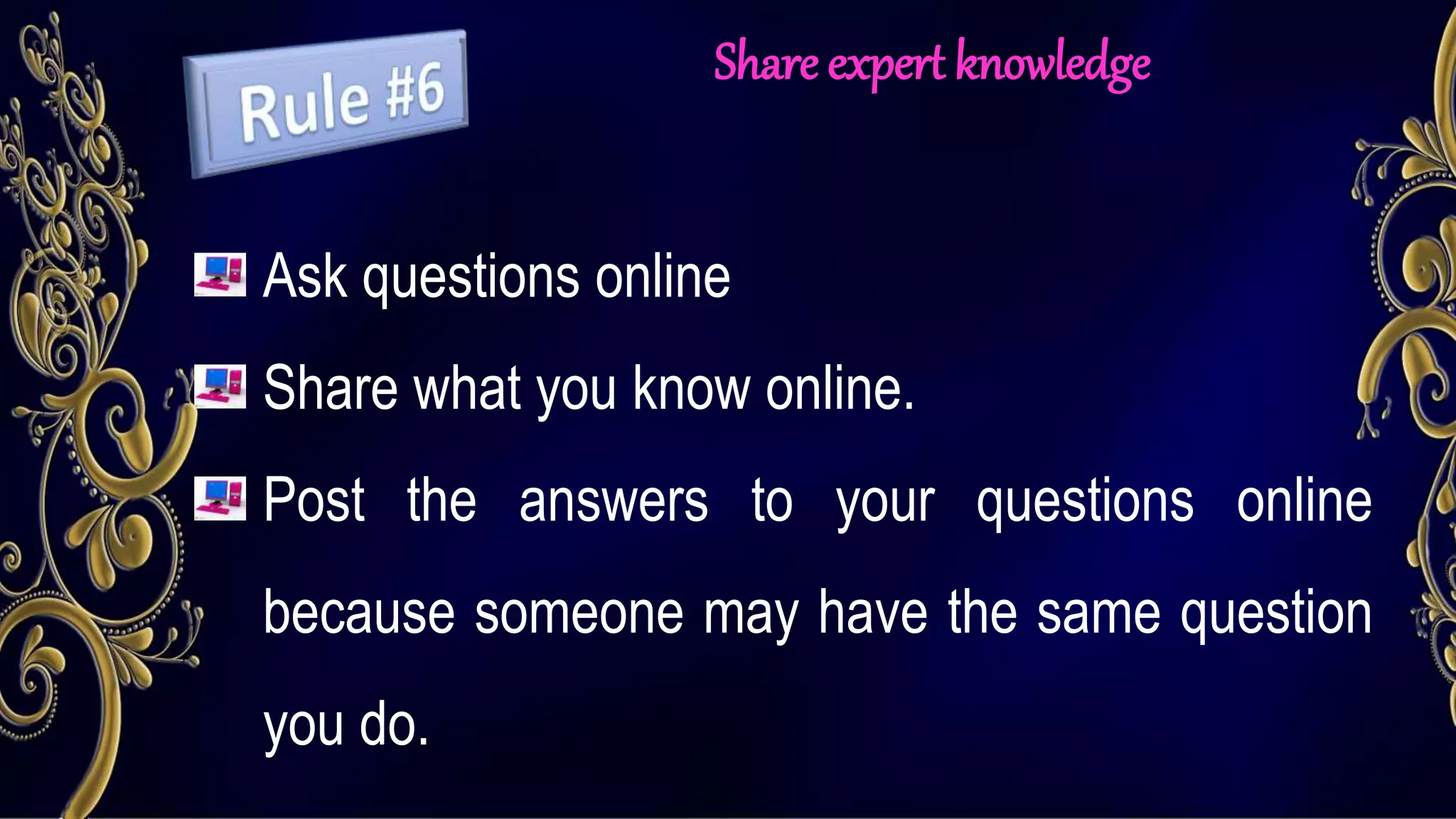 Rules of Netiquette | PPTX | Internet for Beginners | Internet