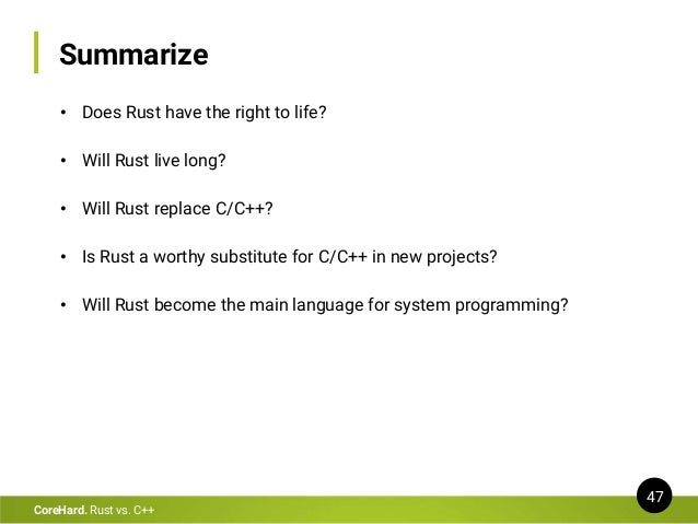 Rust Vs C 