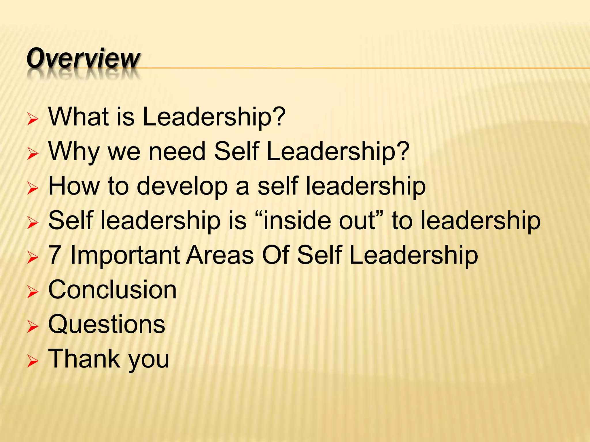 self leadership | PPTX