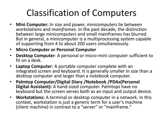 computer catagory and its organization | PPT