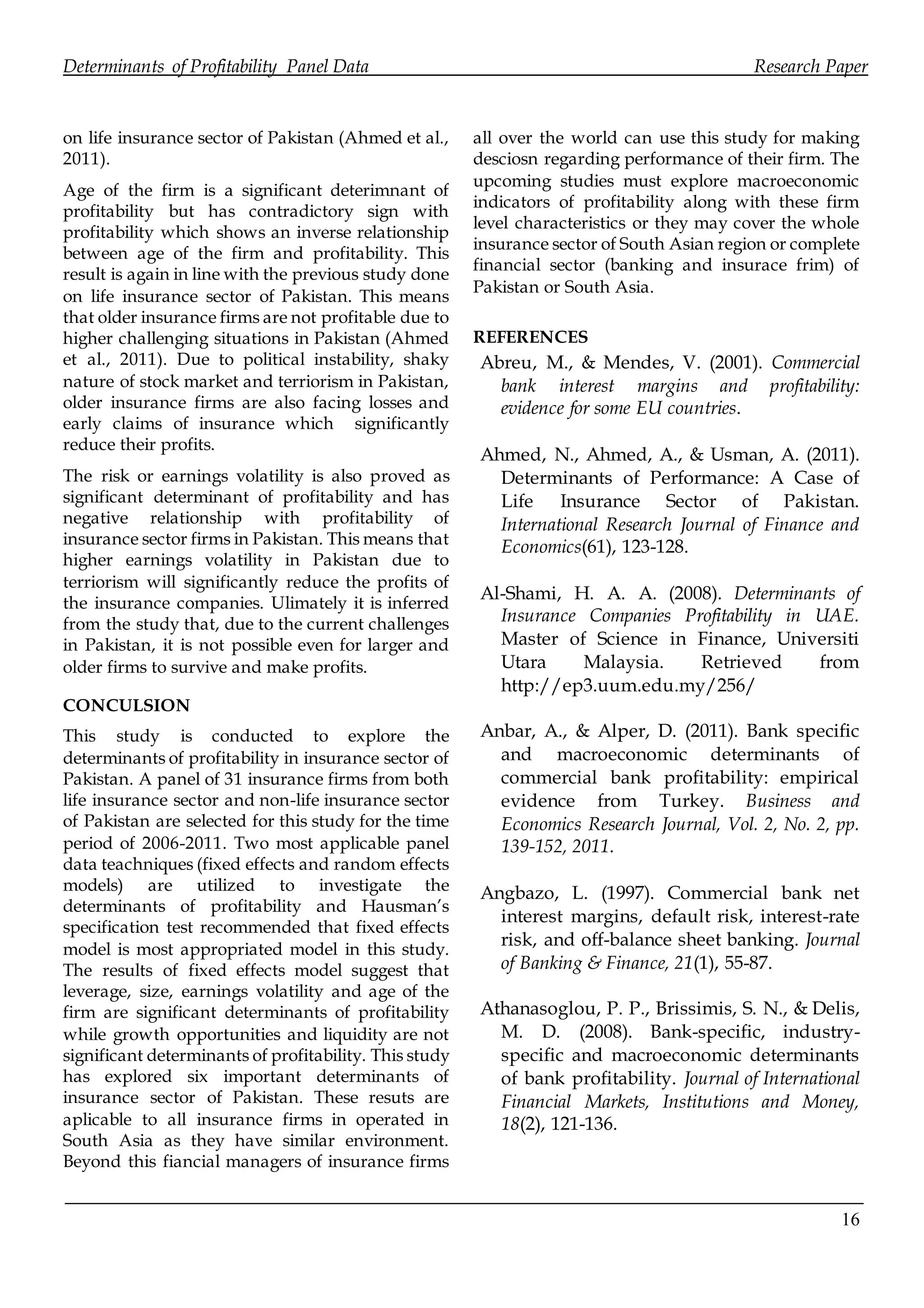 3. determinants of profitability | PDF