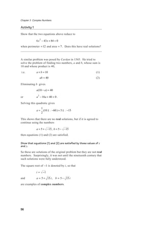 3.complex numbers Further Mathematics Zimbabwe Zimsec Cambridge | PDF