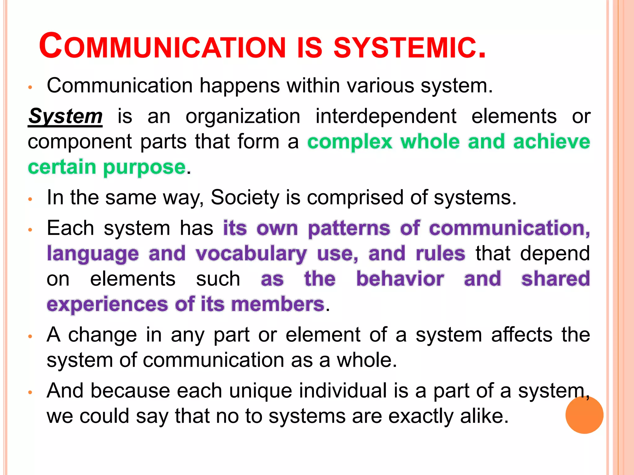 nature, elements, models, and functions of Communication | PPTX