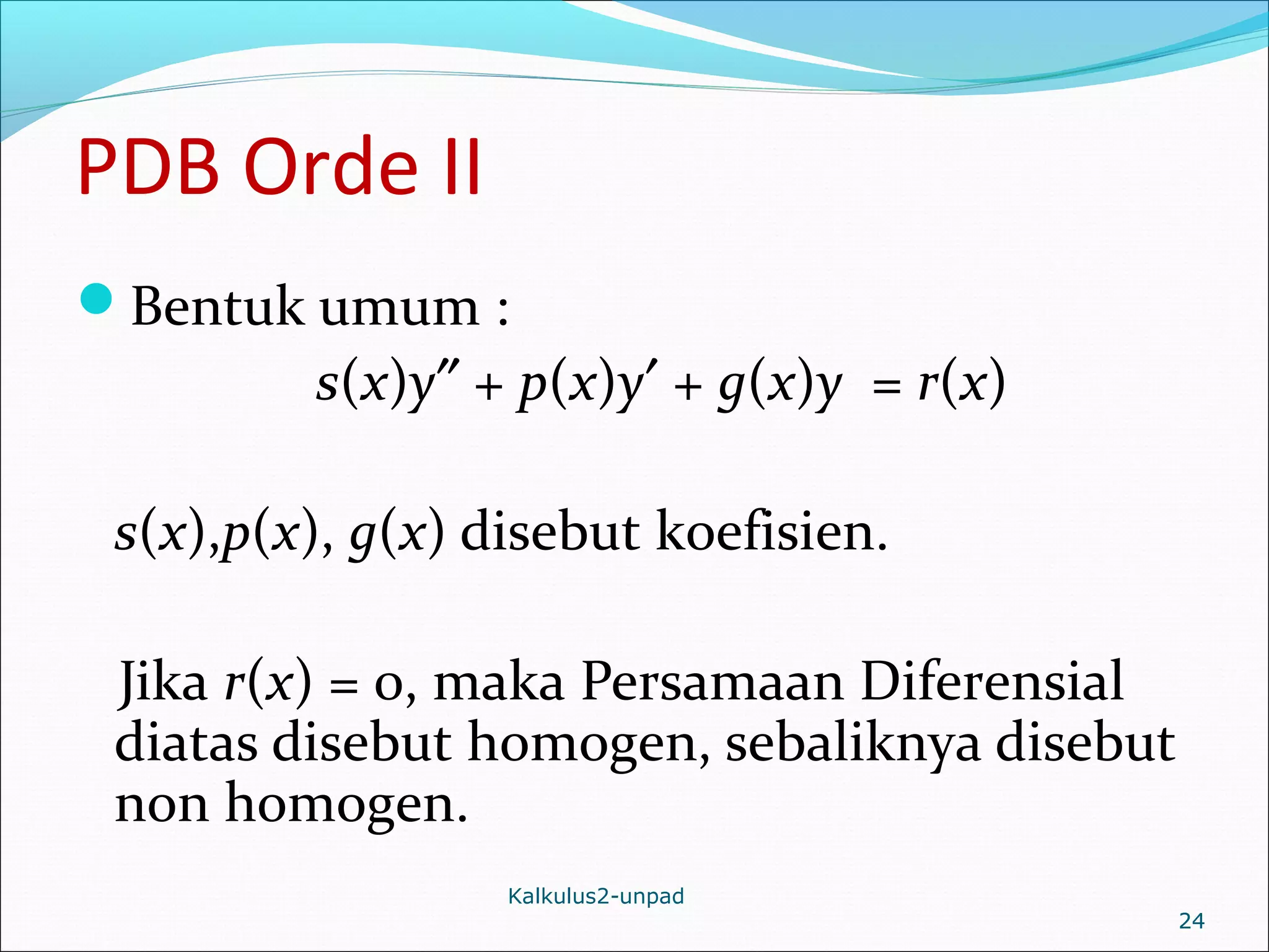 Persamaan Diferensial Biasa ( Kalkulus 2 ) | PPS