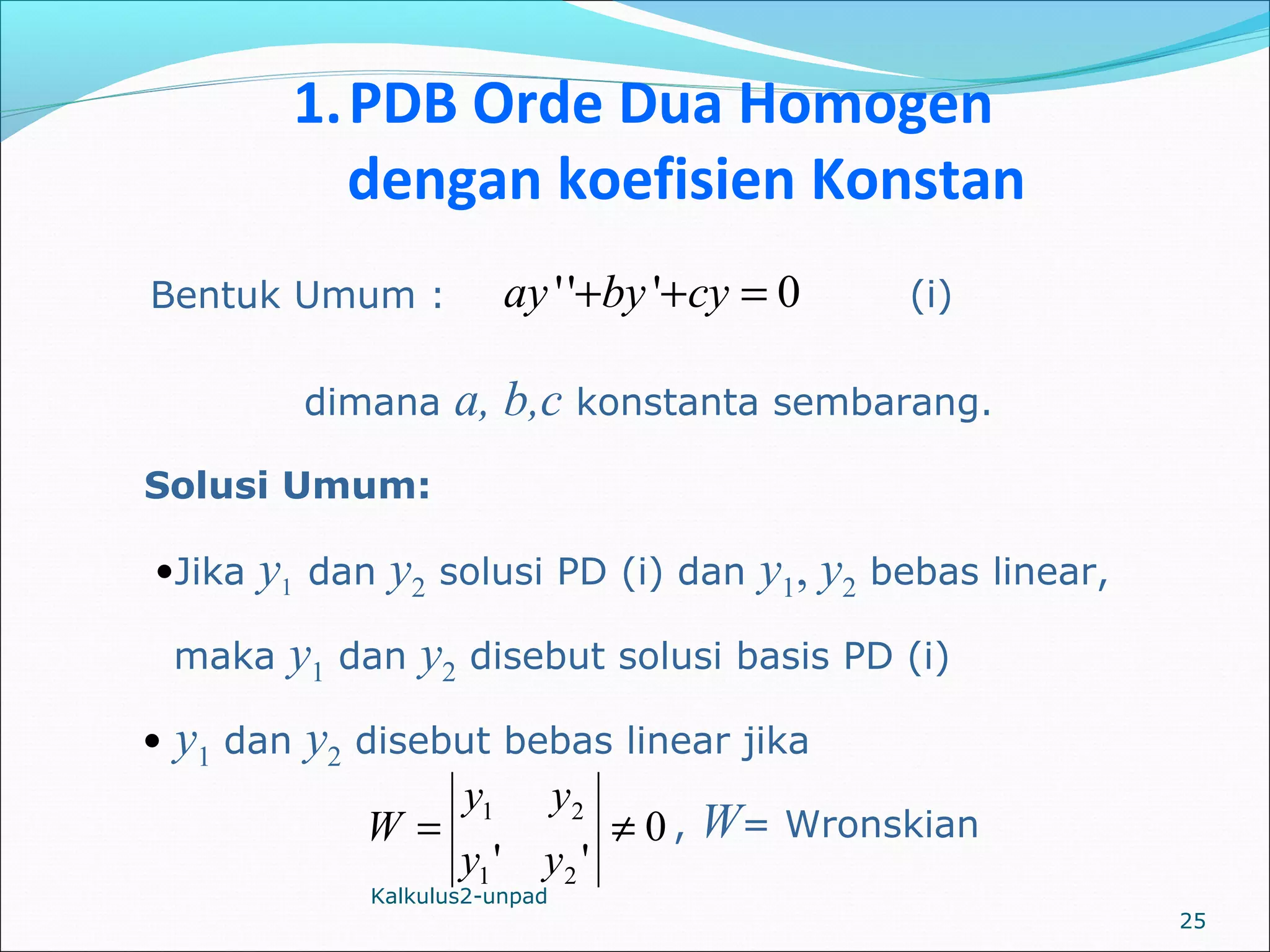 Persamaan Diferensial Biasa ( Kalkulus 2 ) | PPS