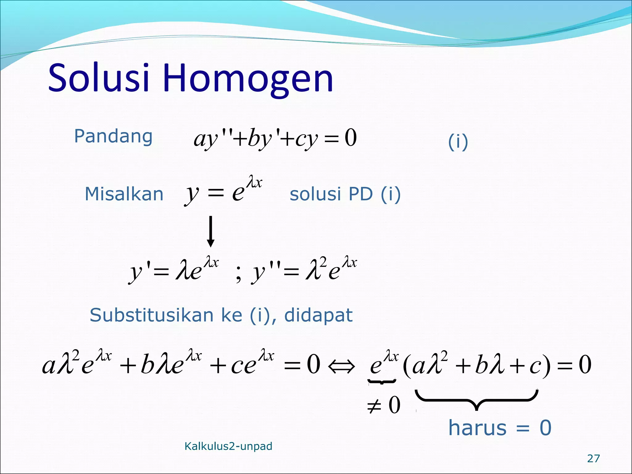 Persamaan Diferensial Biasa ( Kalkulus 2 ) | PPS