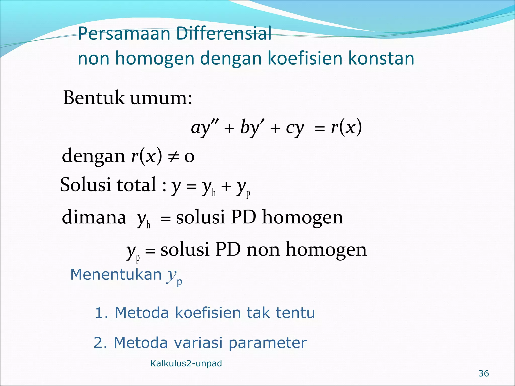 Persamaan Diferensial Biasa ( Kalkulus 2 ) | PPS