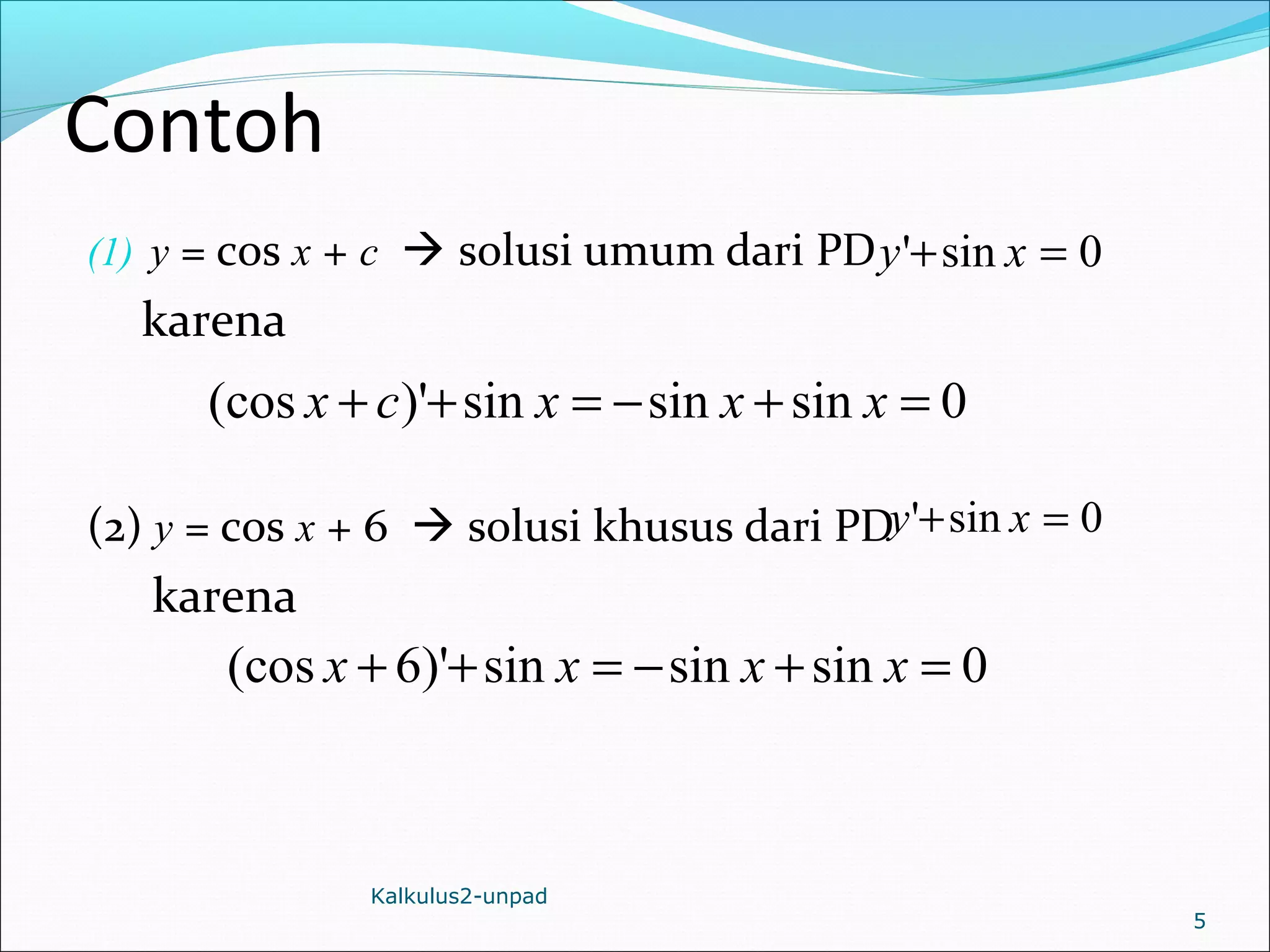 Persamaan Diferensial Biasa ( Kalkulus 2 ) | PPS