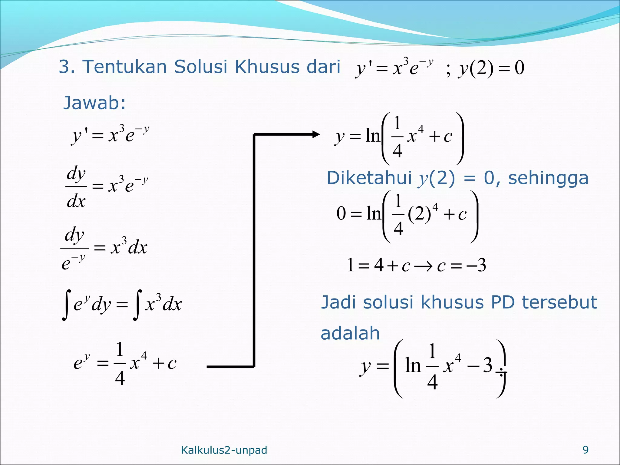 Persamaan Diferensial Biasa ( Kalkulus 2 ) | PPS