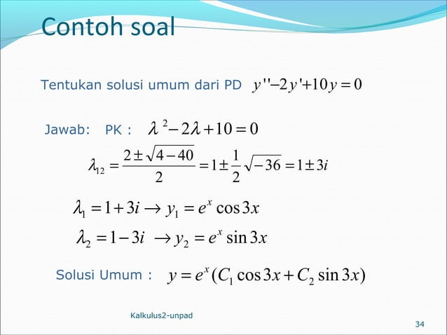 Persamaan Diferensial Biasa ( Kalkulus 2 ) | PPS