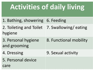 Activities of Daily Living_OTPF-AOTA | PPTX