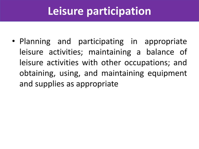 leisure component | PPT