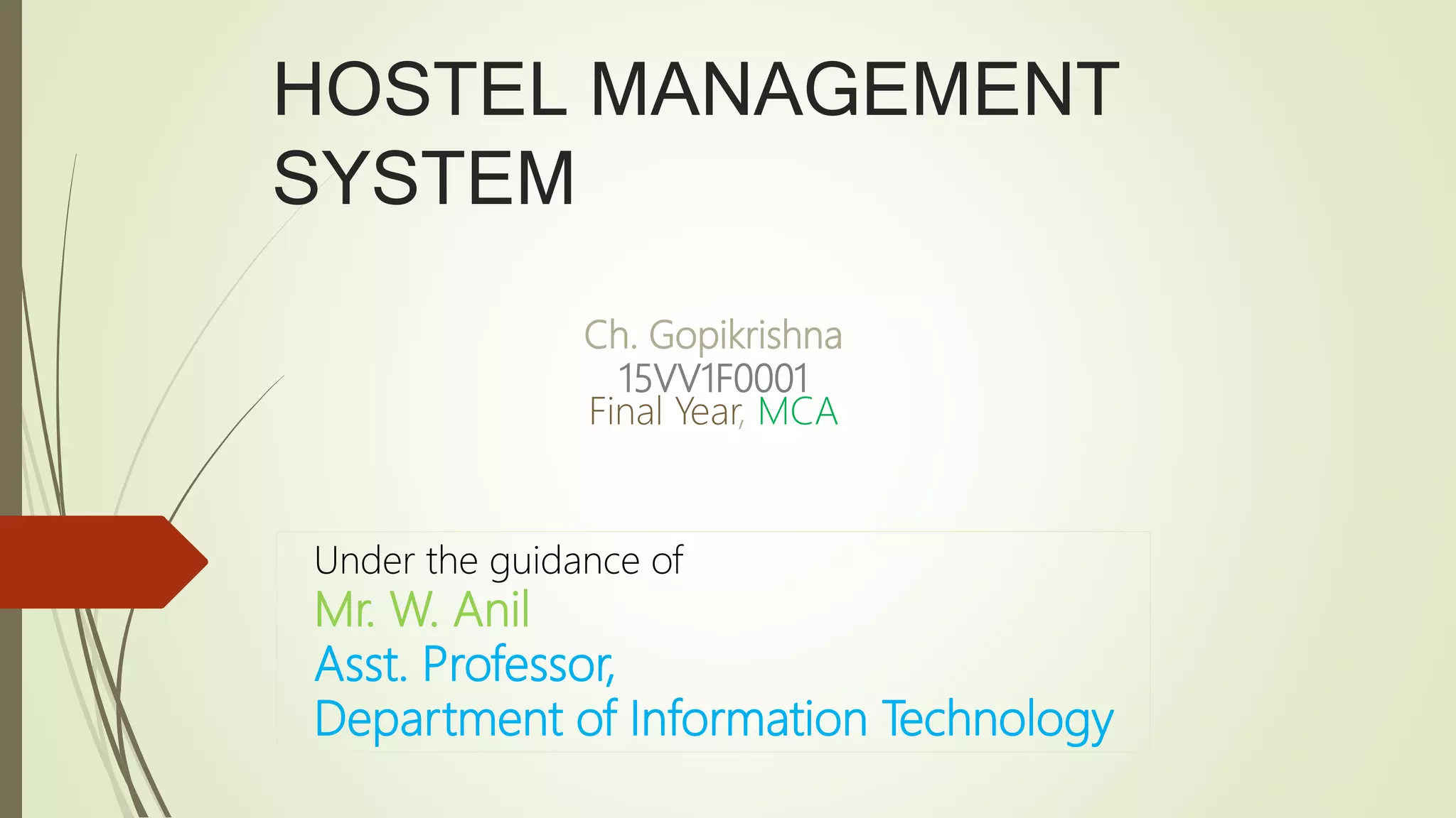 Hostel management system | PPTX