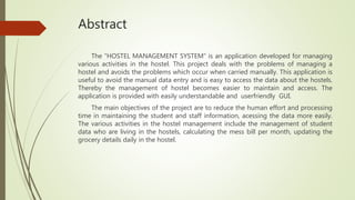 Hostel management system | PPTX