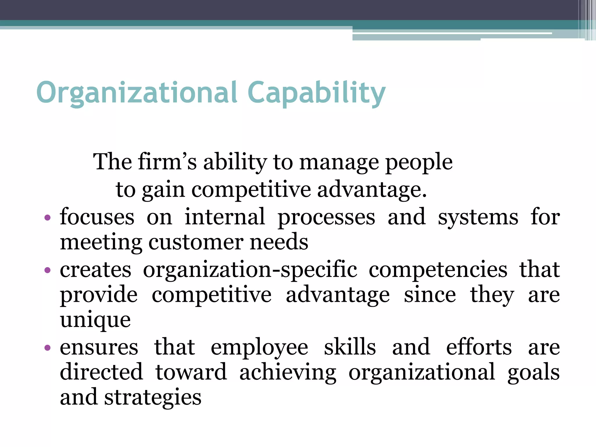 Organizational capability | PPTX | Business Administration | Business