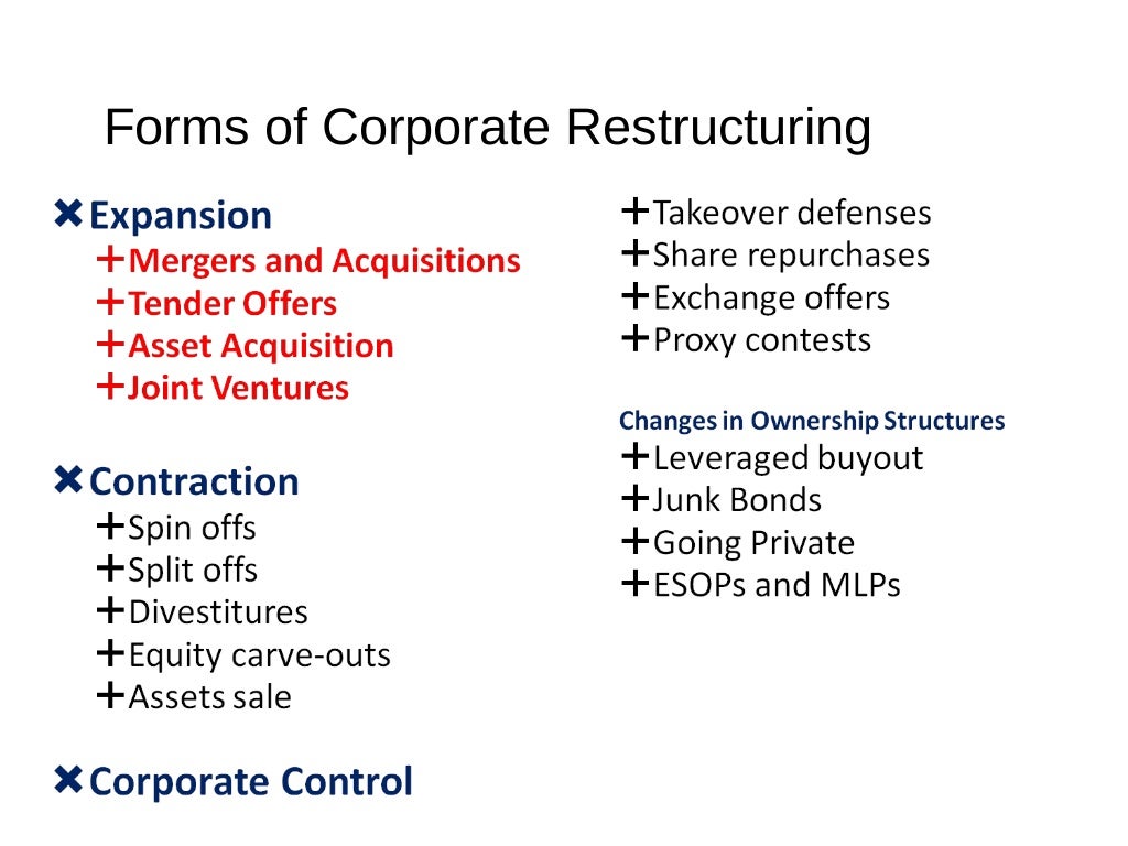 Corporate restructuring