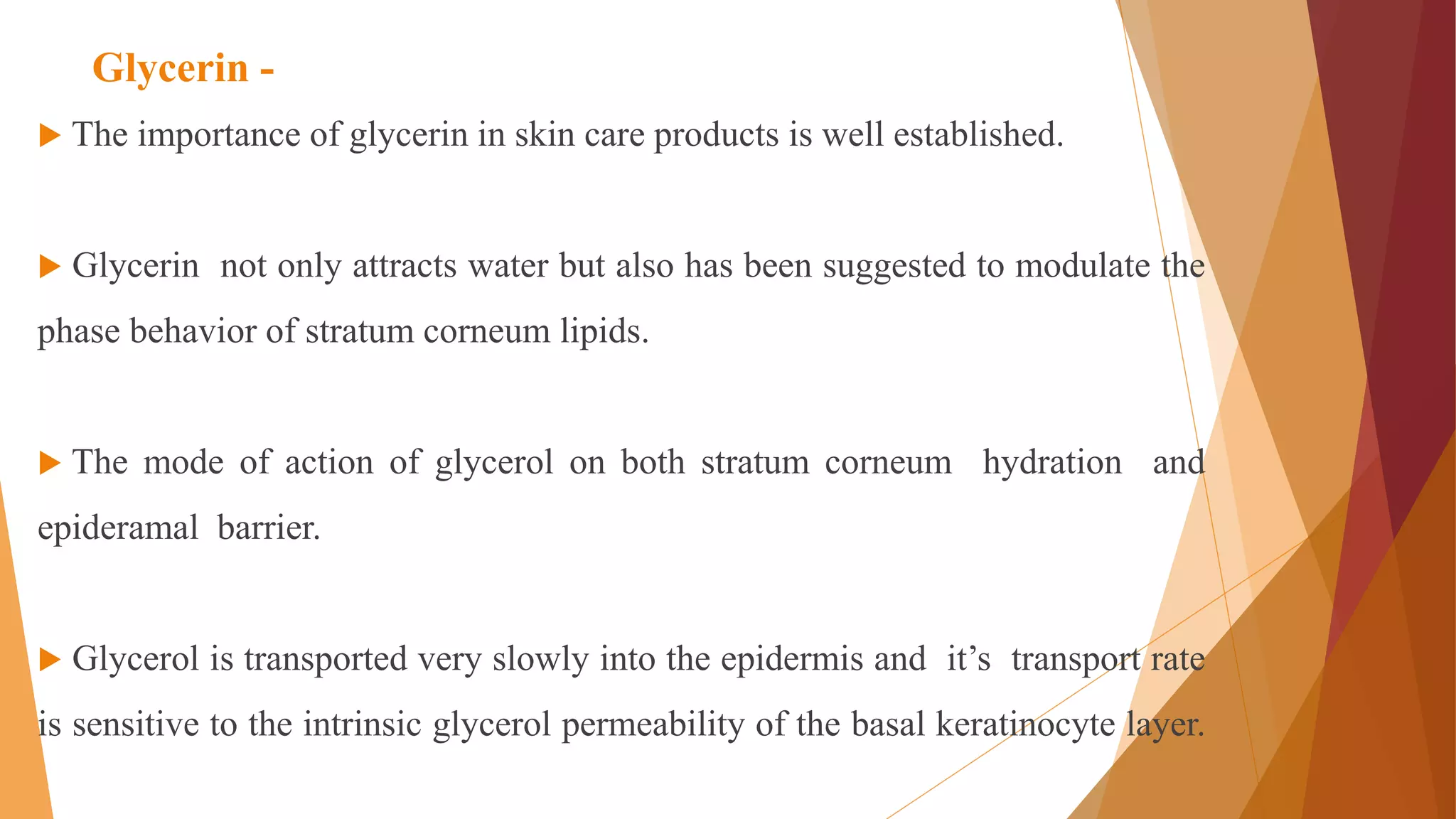 Moisturizers and Humactants | PPTX