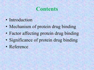 Protein binding Interation | PPTX | Pharmaceutical Industry | Industries