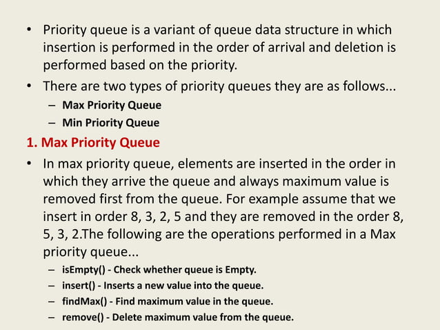 What is Stack, Its Operations, Queue, Circular Queue, Priority Queue | PDF | Programming ...