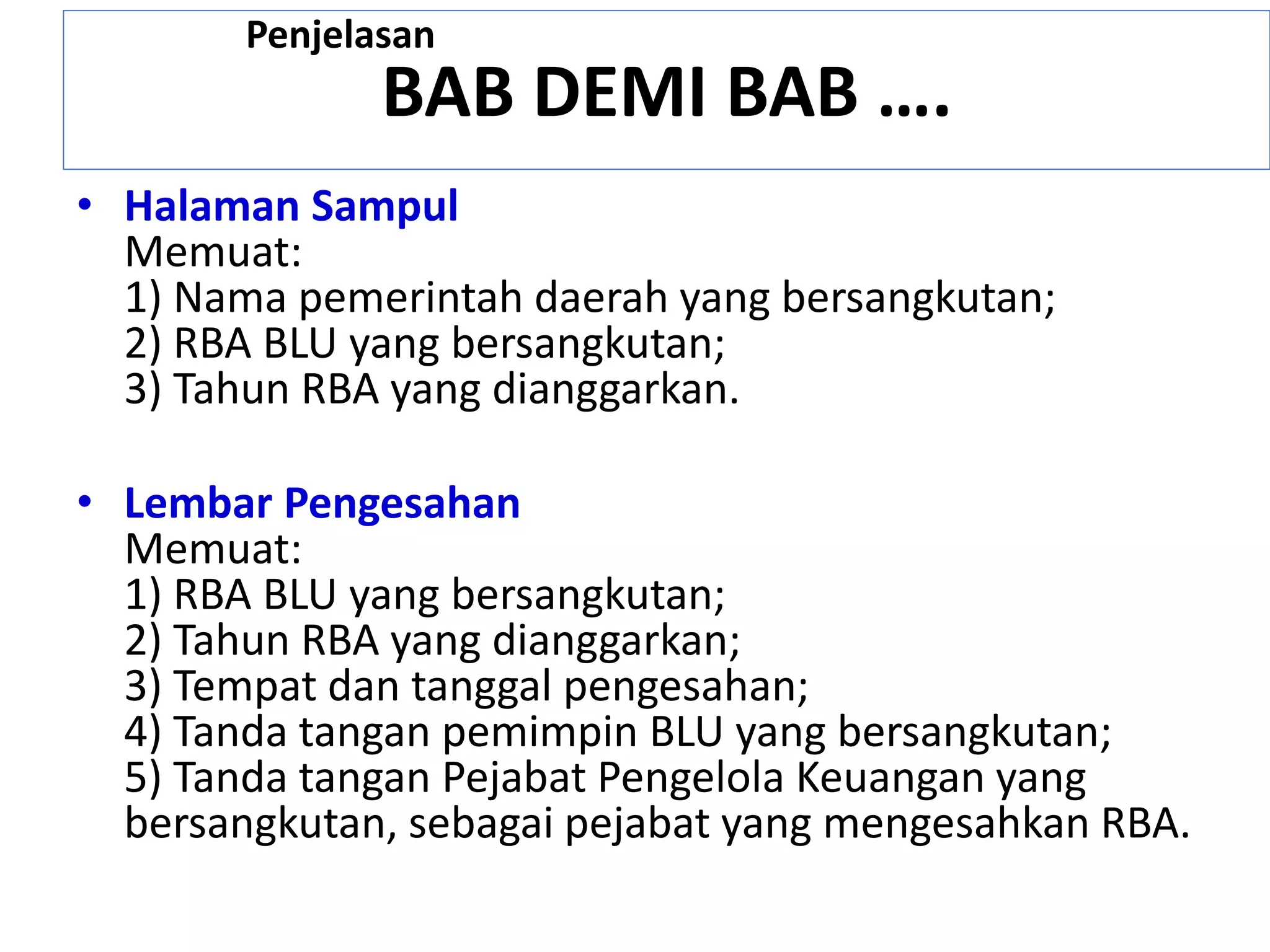 Sistematika Penyusunan RBA BLU-BLUD_ Materi Workshop "Penyusunan ...