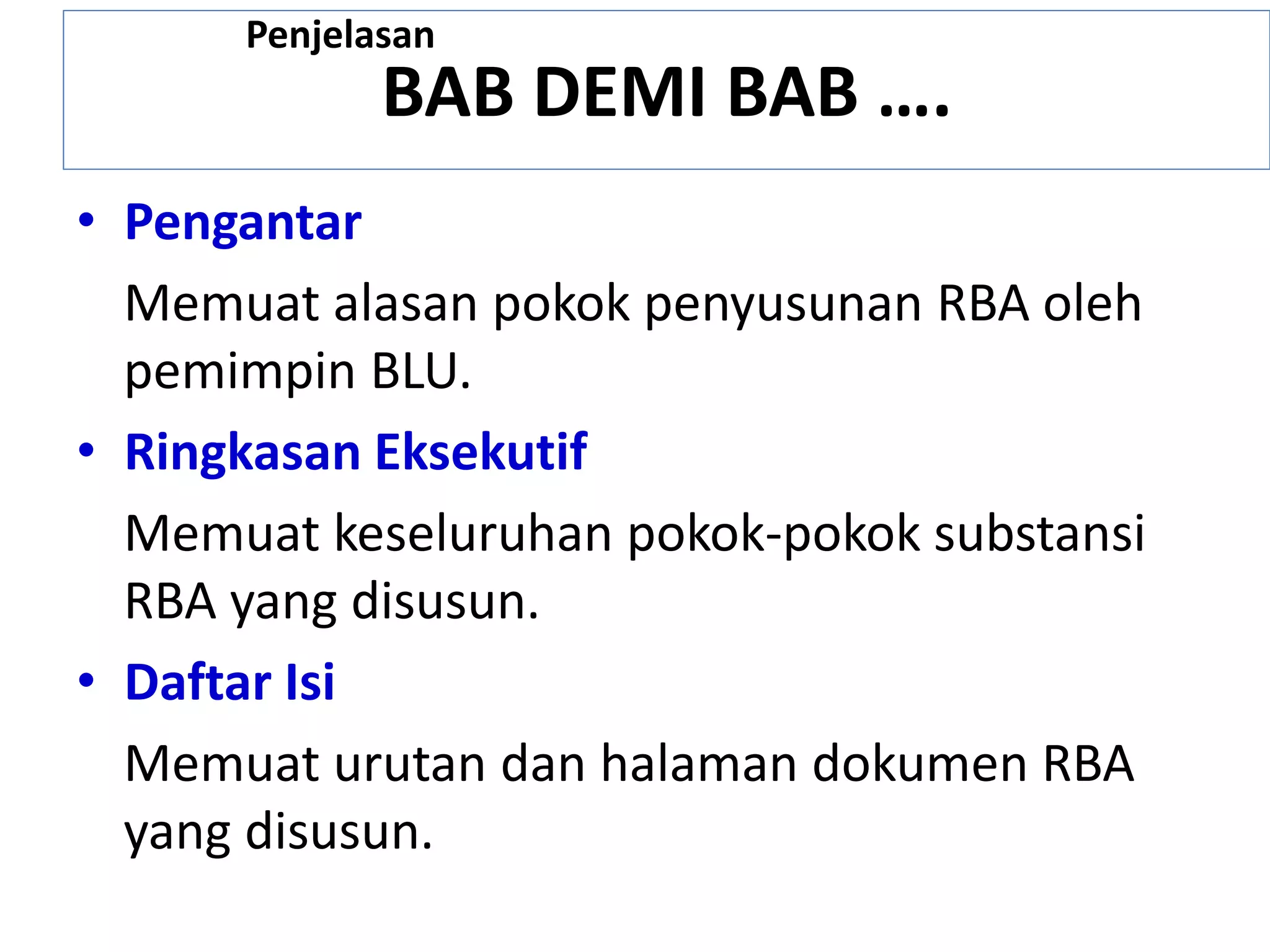 Sistematika Penyusunan RBA BLU-BLUD_ Materi Workshop "Penyusunan ...