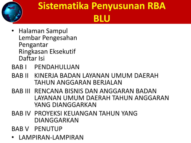 Sistematika Penyusunan RBA BLU-BLUD_ Materi Workshop "Penyusunan RENCANA BISNIS & ANGGARAN BLU ...