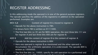 3. 8085 addressing modes | PPTX | Programming Languages | Computing