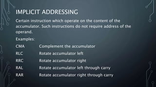 3. 8085 addressing modes | PPTX | Programming Languages | Computing