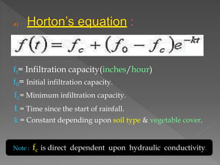 Infiltration equations and index | PPTX