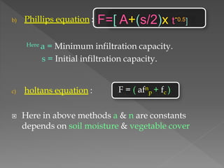 Infiltration equations and index | PPTX