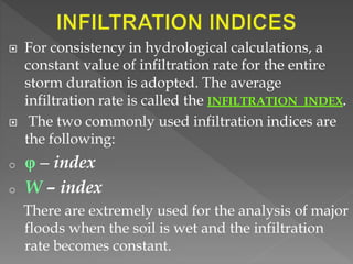 Infiltration equations and index | PPTX