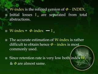 Infiltration equations and index | PPTX