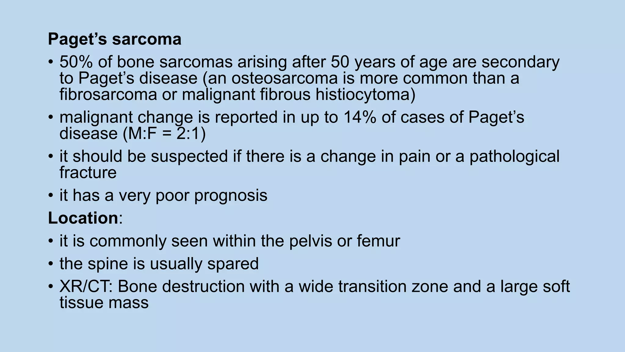 Malignant bone tumours | PPTX | Bone and Joint Conditions | Diseases ...
