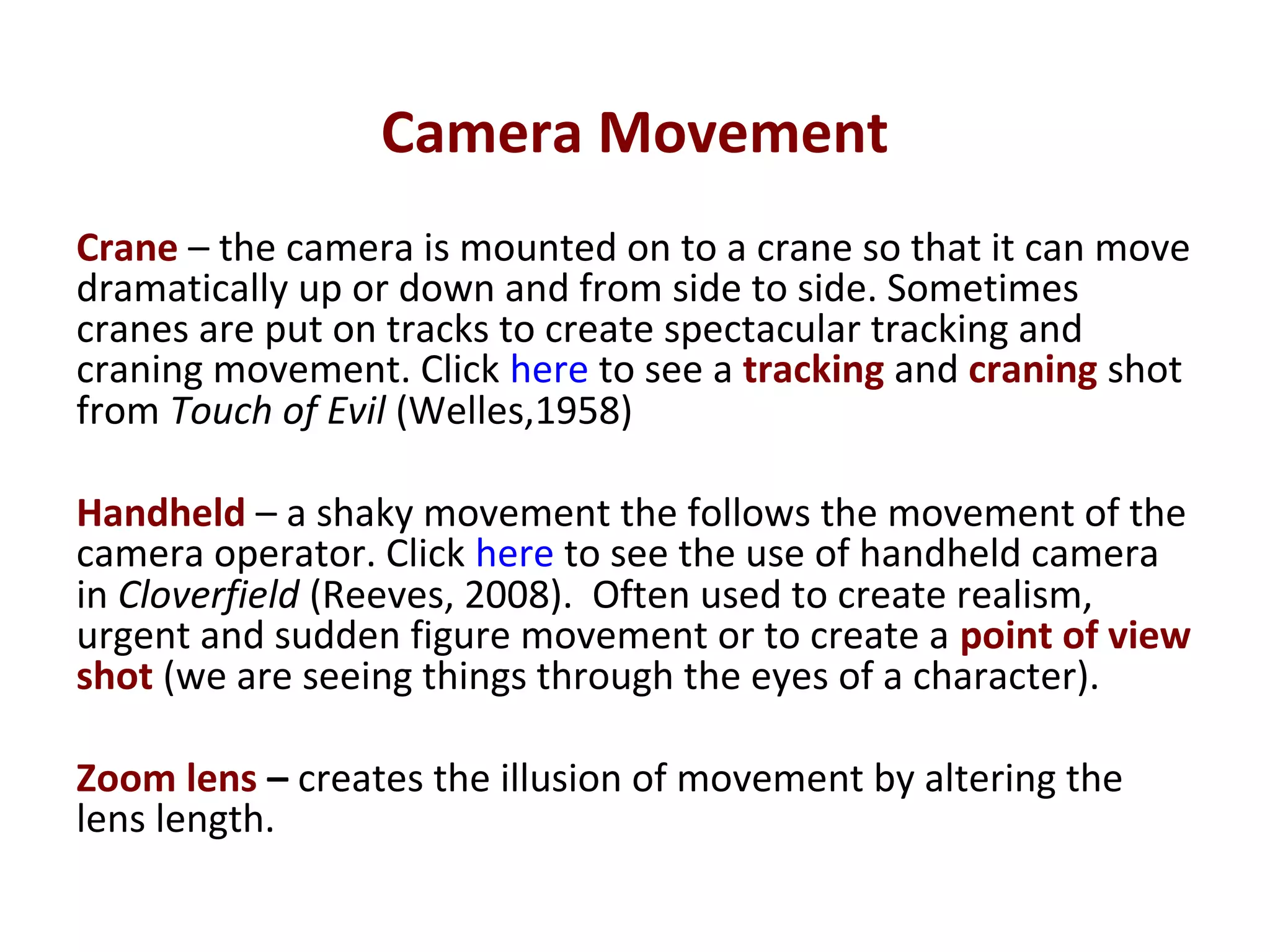 Intro to camerawork | PPT