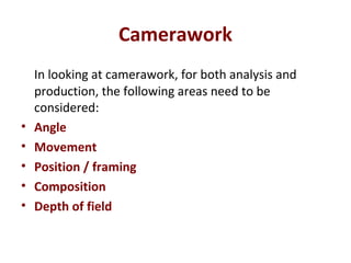 Intro to camerawork | PPT | Cameras and Camcorders | Consumer Electronics