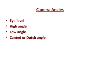 Intro to camerawork | PPT | Cameras and Camcorders | Consumer Electronics