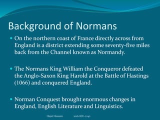 Anglo Norman Period or Middle English | PPTX
