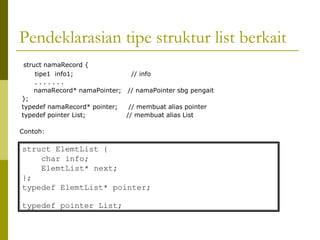 3. Pointer dan List Berkait Singly | PPT