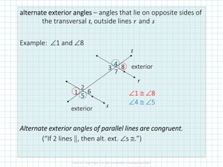 3.2 Parallel Lines and Transversals | PDF
