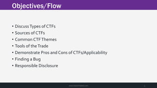 Hacker Halted 2018: From CTF to CVE – How Application of Concepts and Persistence led to a ...