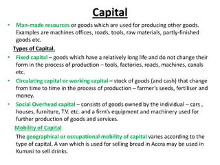 factors of production- ECONOMICS AS LEVEL | PPTX
