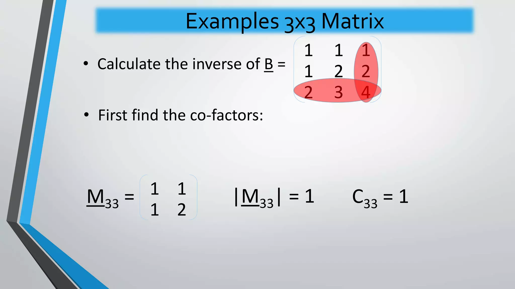 the inverse of the matrix | PPTX