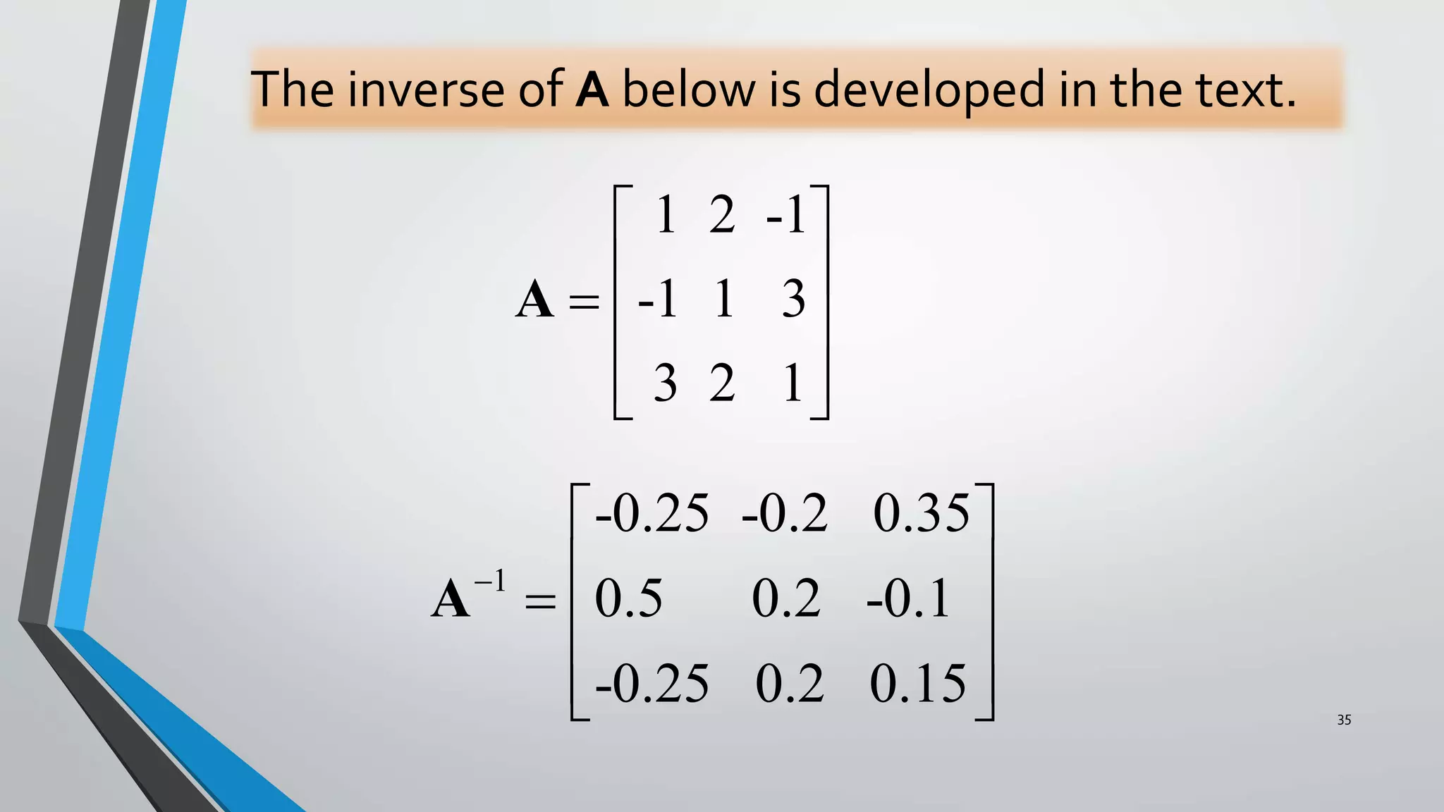 the inverse of the matrix | PPTX