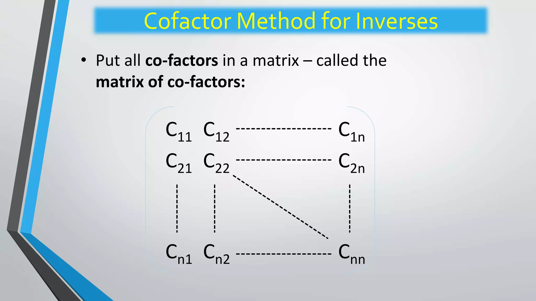 the inverse of the matrix | PPTX