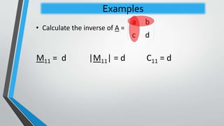 the inverse of the matrix | PPTX